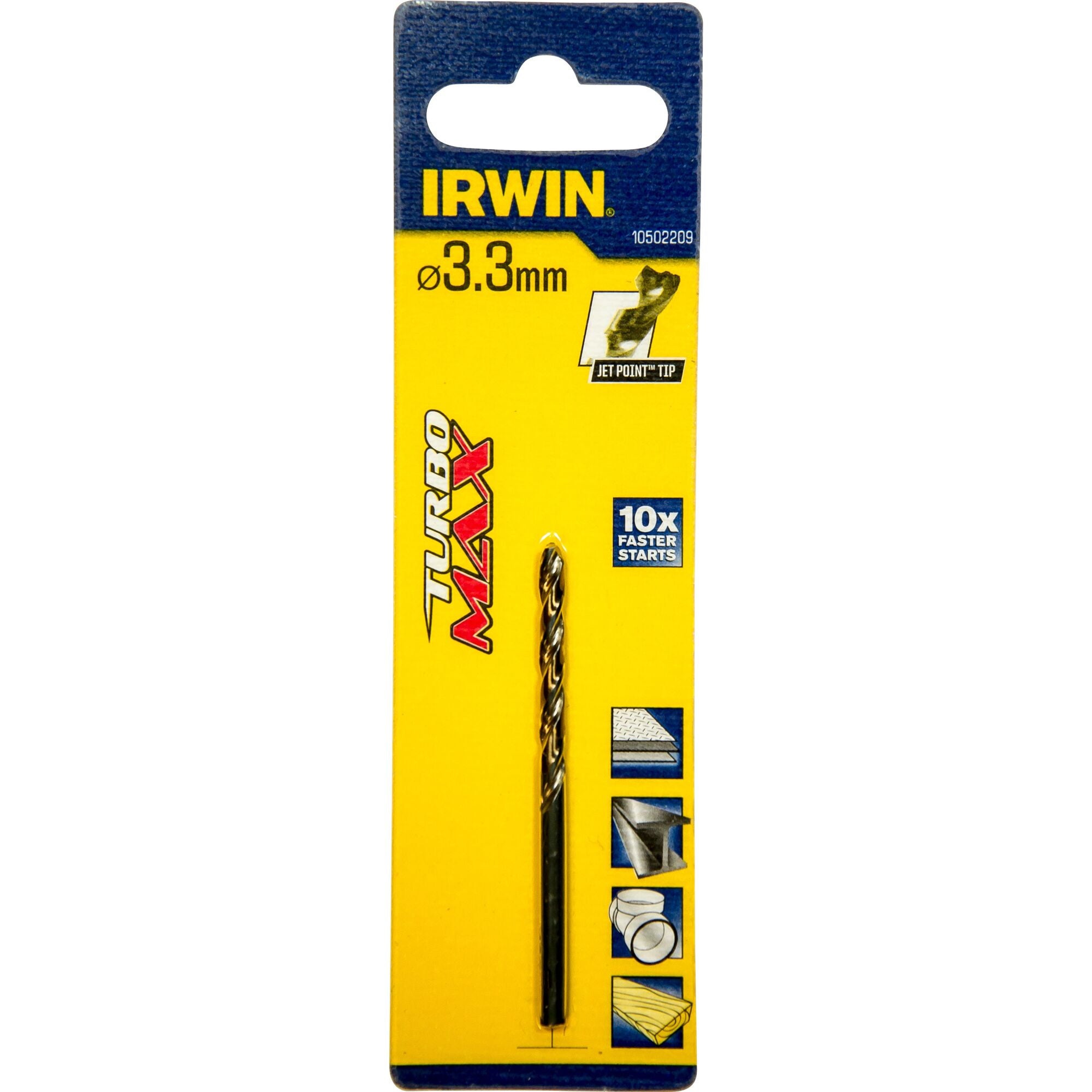 Irwin 10502209 Punta Hss TurboMax 3,3x65mm