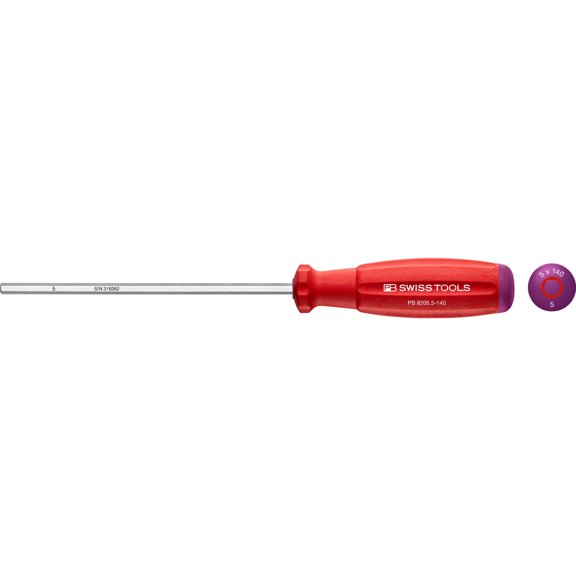 PB Swiss Tools 8205.5-140 Cacciavite SwissGrip Esagonale per Viti E.I.